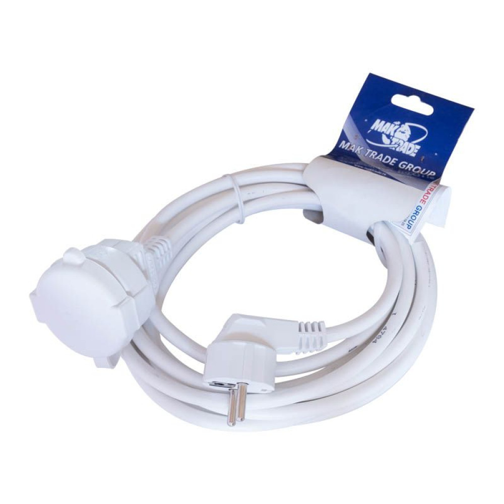 PRODUŽNI KABL JEDNOSTRUKI H05VV-F 3G2.5mm2 5m BELA